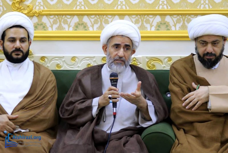 حضور نماینده آیت الله العظمی شیرازی دام ظله در جمع اعضای هیئت بطل ...